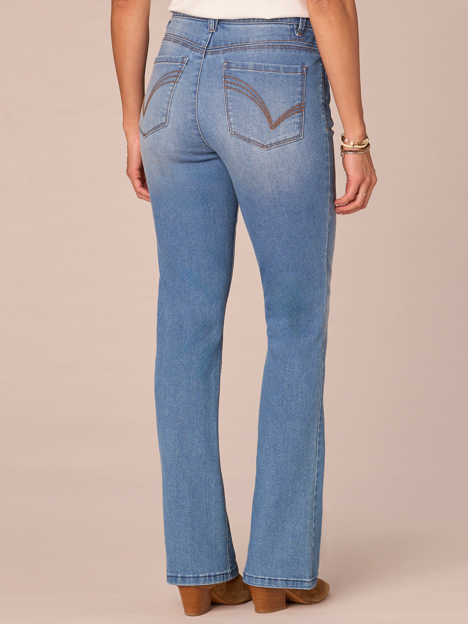 "Ab"solution High Rise Cascading D Pocket Itty Bitty Boot Petite Jeans – Democracy Clothing