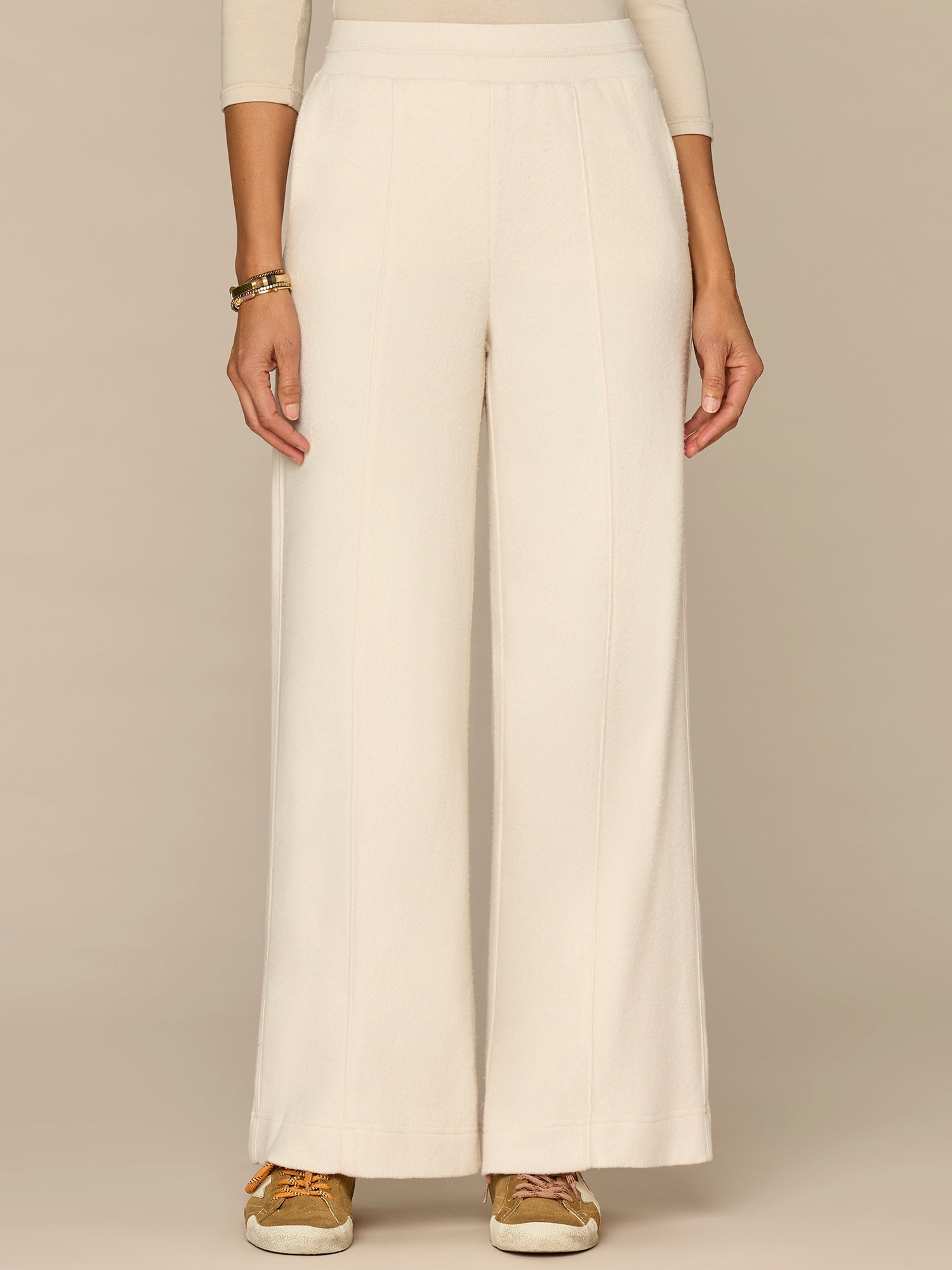 "Ab"leisure High Rise Contrast Side Panel Wide Leg Knit Pants ...