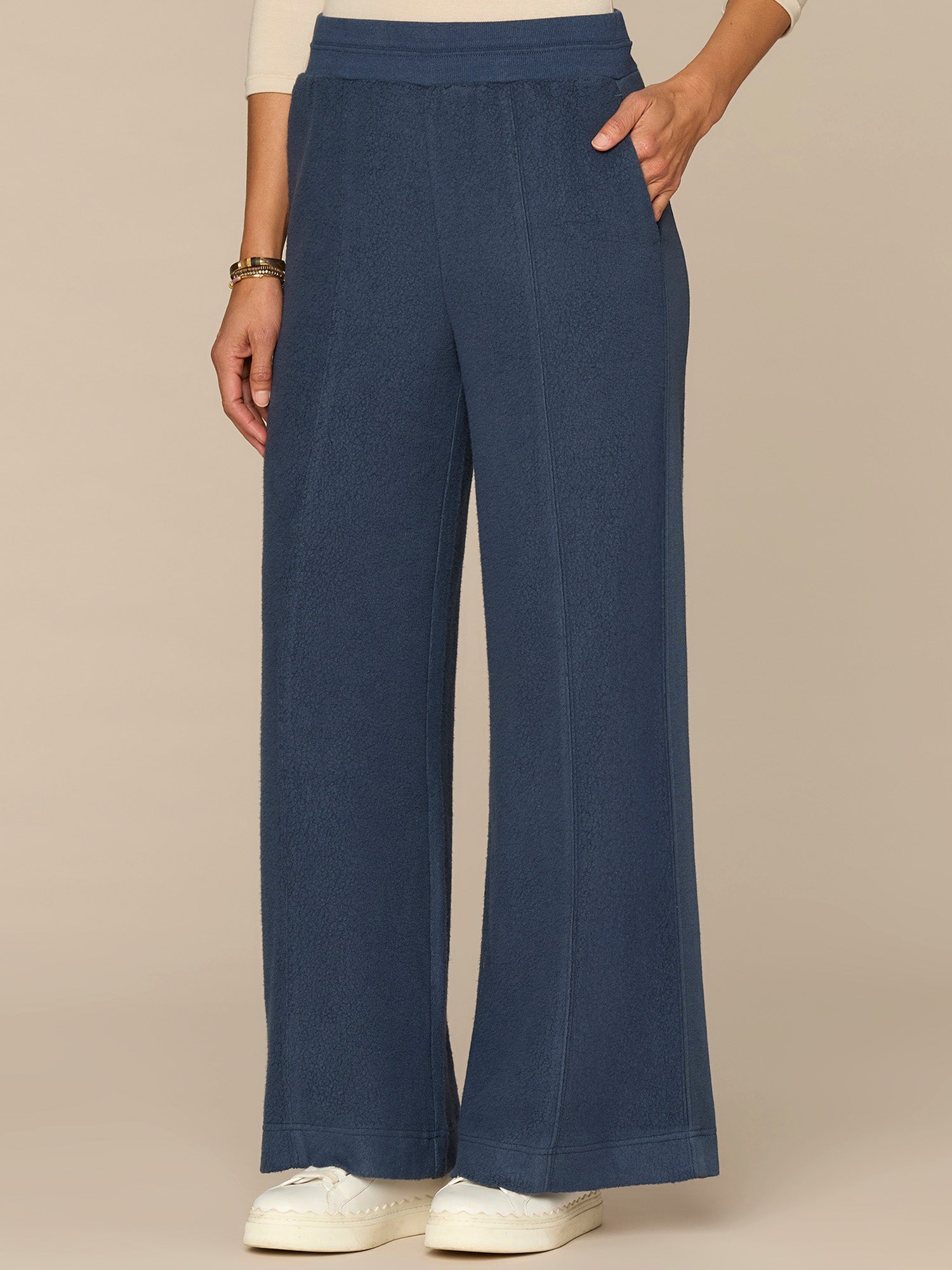 "Ab"leisure High Rise Contrast Side Panel Wide Leg Knit Pants ...