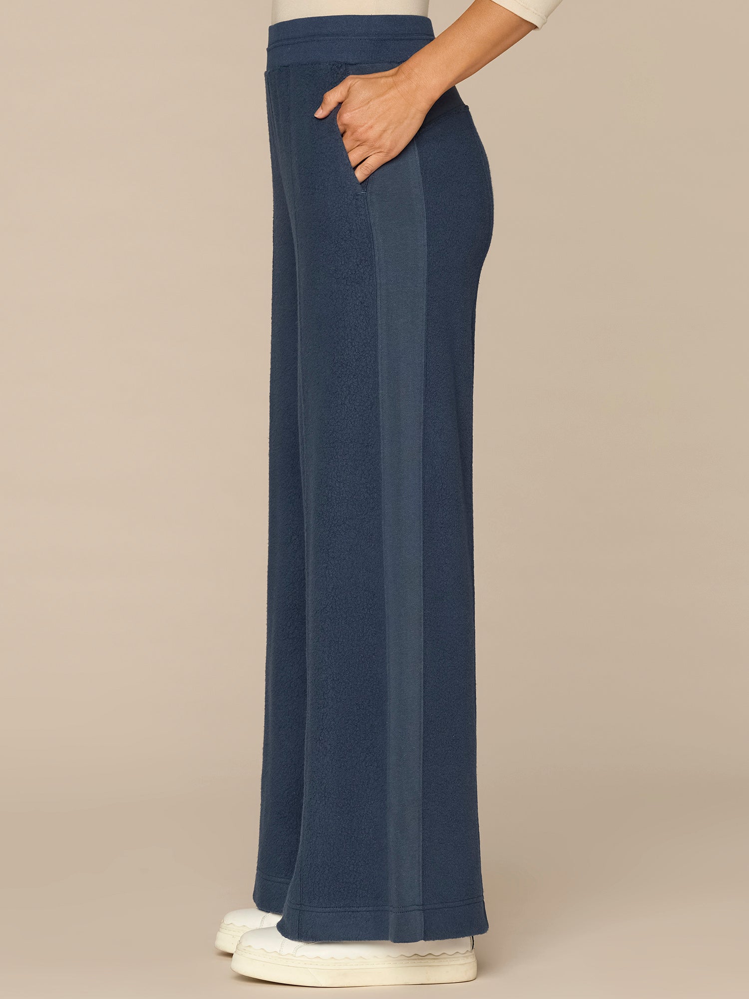 "Ab"leisure High Rise Contrast Side Panel Wide Leg Knit Pants ...