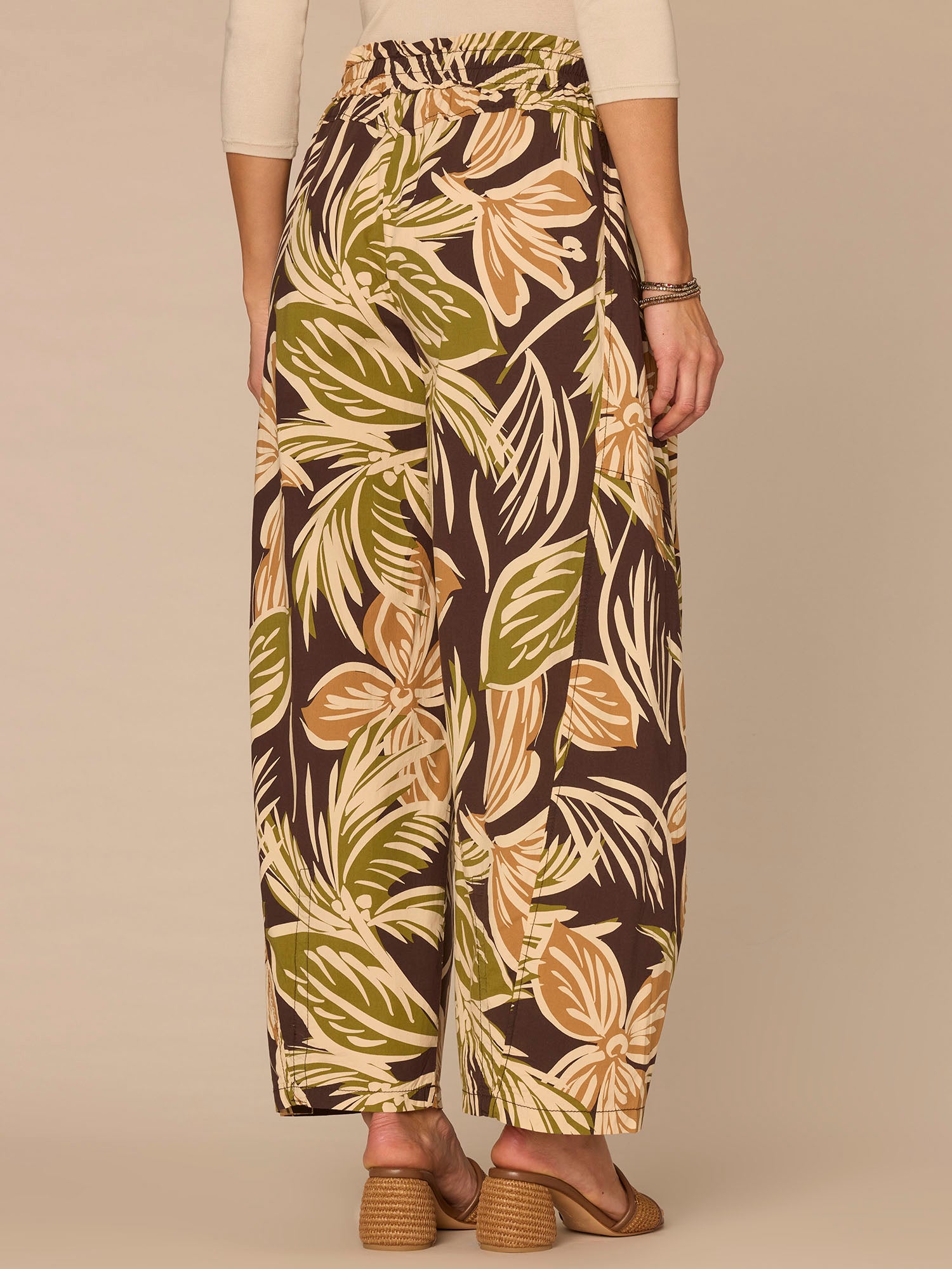 "Ab"leisure Skyrise Printed Snap Hem Glider Relaxed Straight Leg Pants ...
