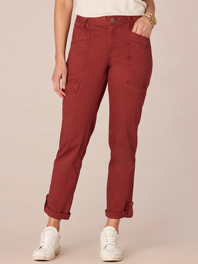 "Ab"solution High Rise Roll Cuff Cargo Pocket Utility Pants – Democracy ...