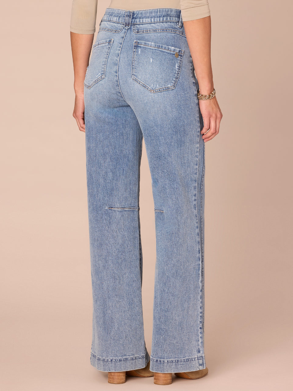 "Ab"solution® Skyrise Round Up Wide Leg Jeans with Double Side Seam ...